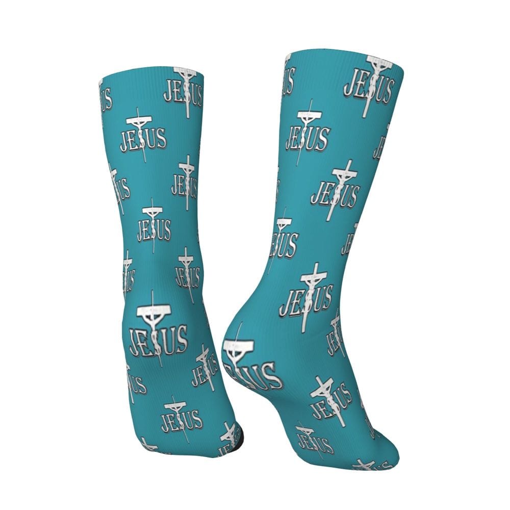 Jesus with Crucifix Socks | Religious Cross Socks for Men or Women ...