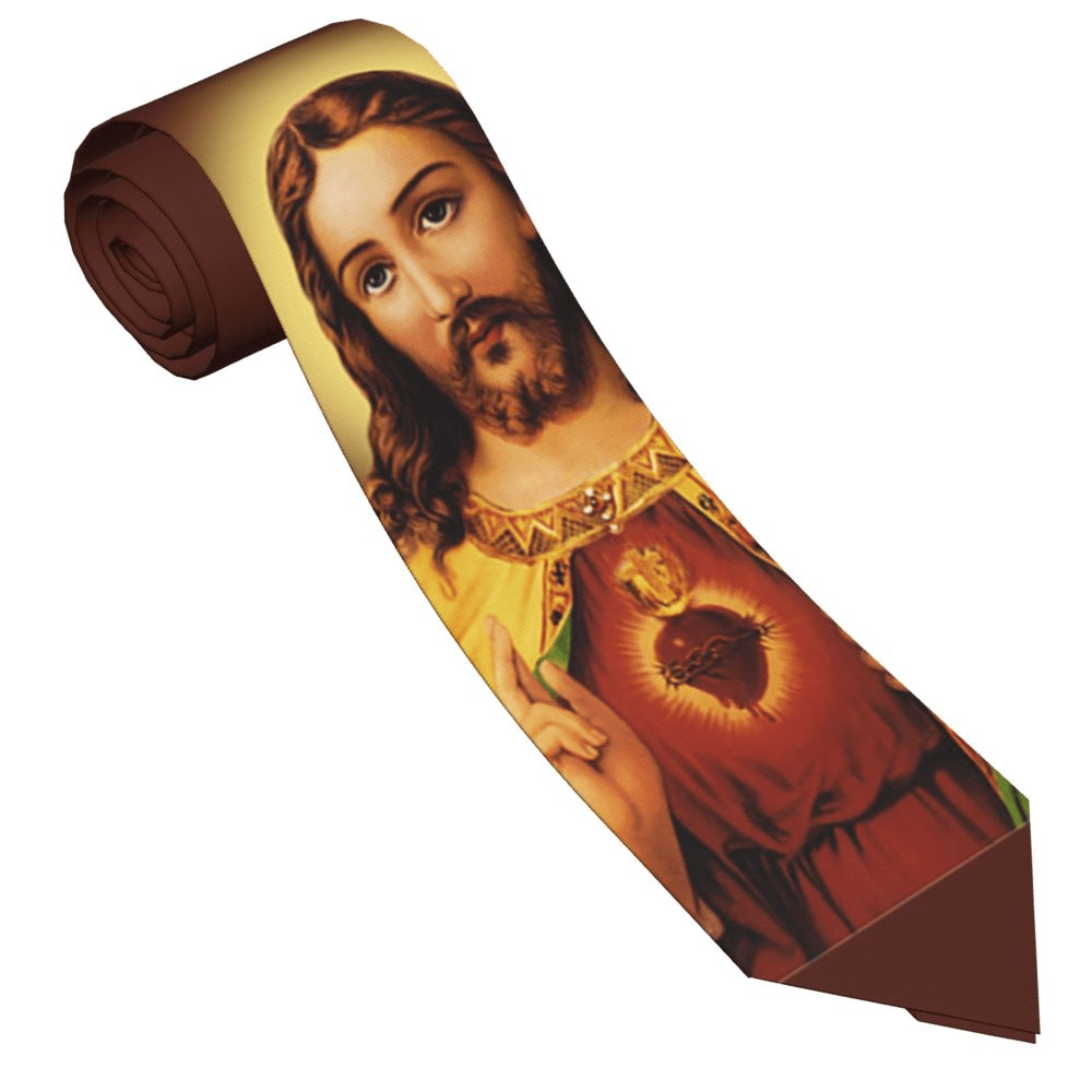 Jesus Christ Sacred Heart Necktie | Religious Christian Neck Tie | Lord ...