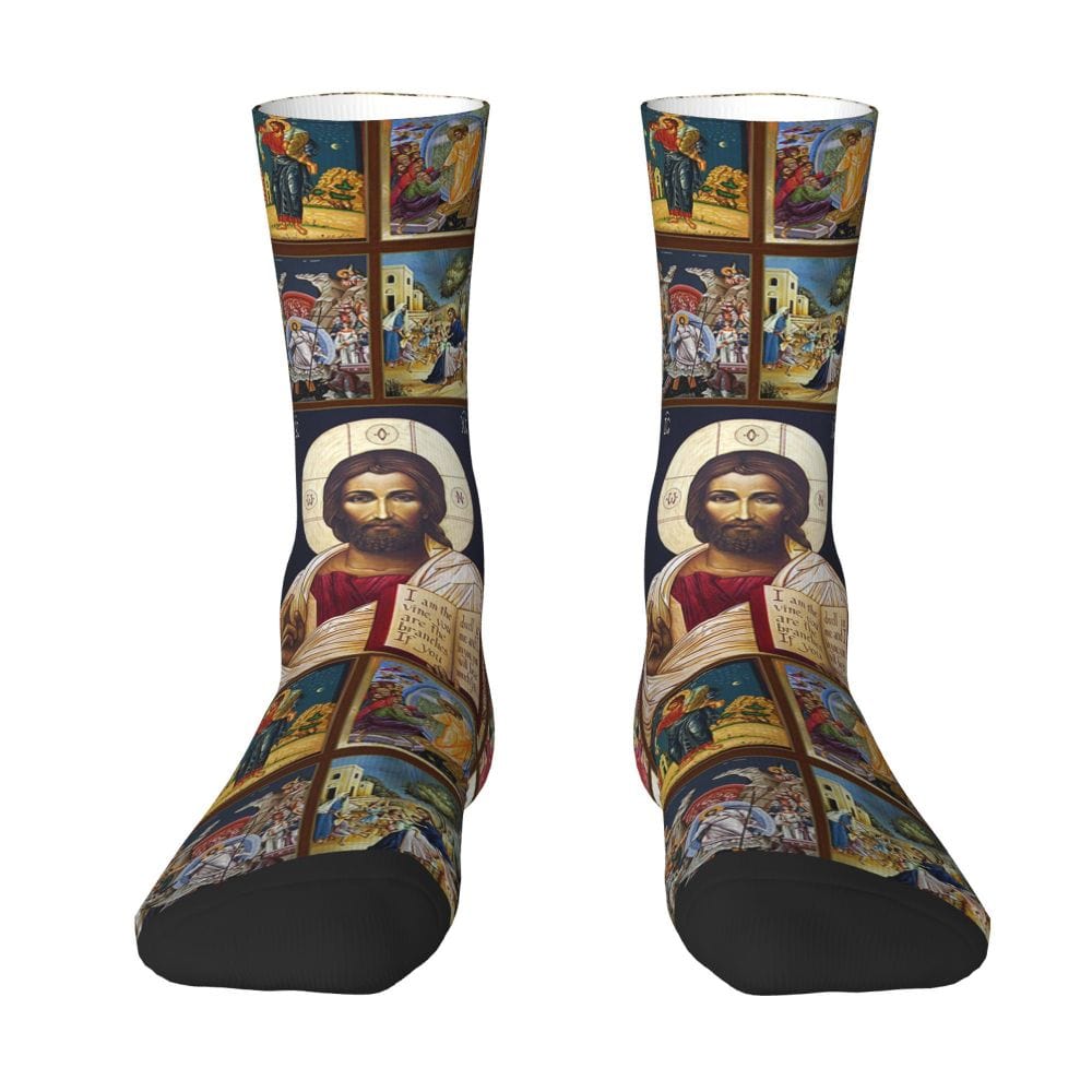 Mosaic Jesus Socks | Christian Socks for Men and Women of Faith | Lord ...