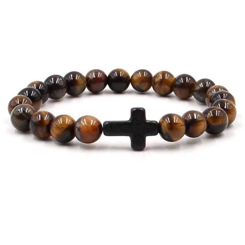 Tiger's Eye Cross Bracelet | Lord's Guidance