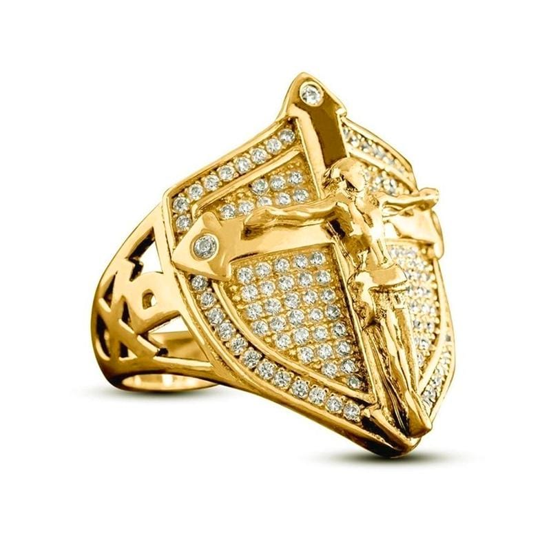 Men's Crucifix Ring Diamond | Lord's Guidance